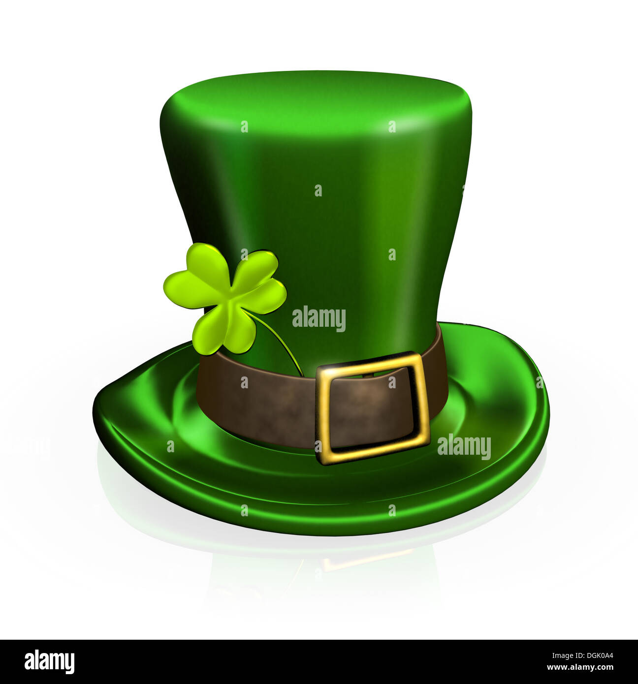St. Patrick's Day hat with clover - isolated on white background Stock ...