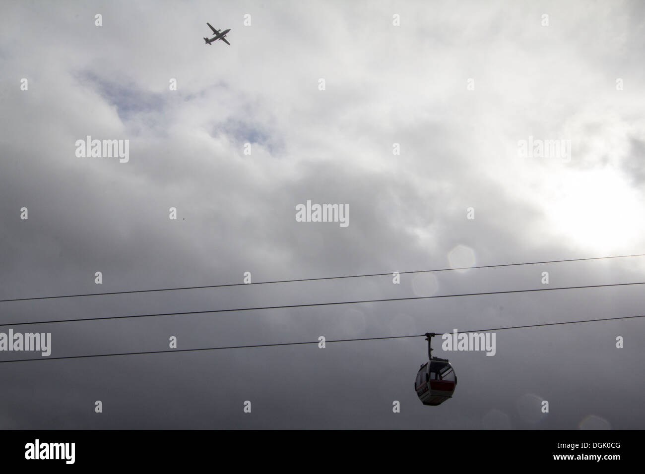 The Emirates Air Line cable car terminal at Royal Docks, London, UK ...