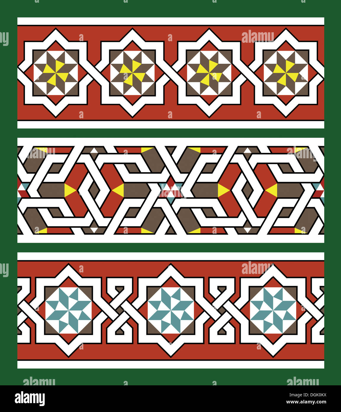 Set of Arabic Seamless Borders Stock Photo - Alamy