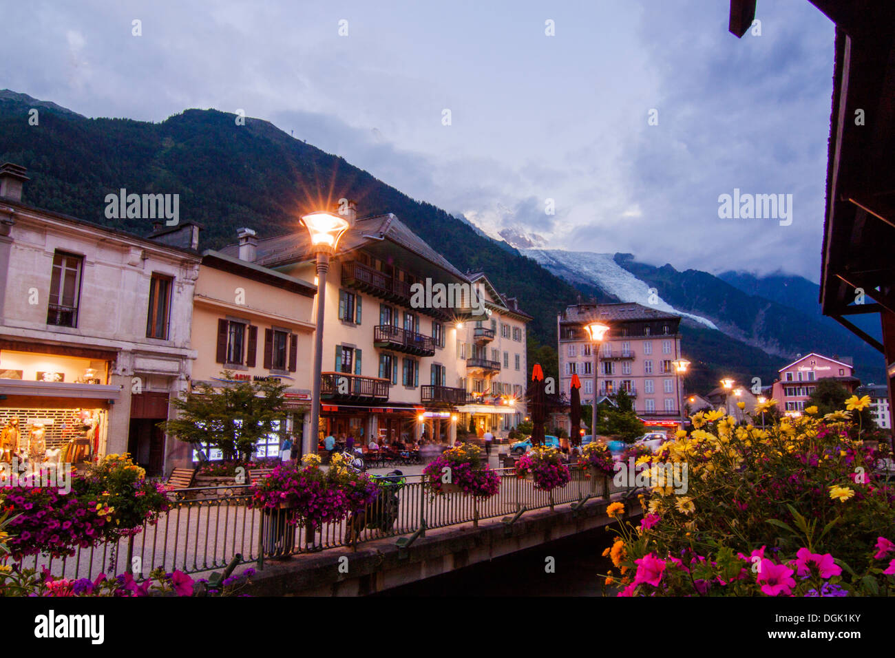 Mont Blanc view from Chamonix France Stock Photo - Alamy