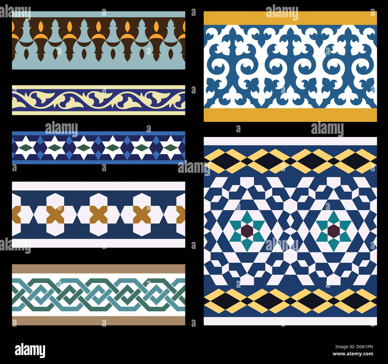 Set of Arabic Seamless Borders Stock Photo - Alamy