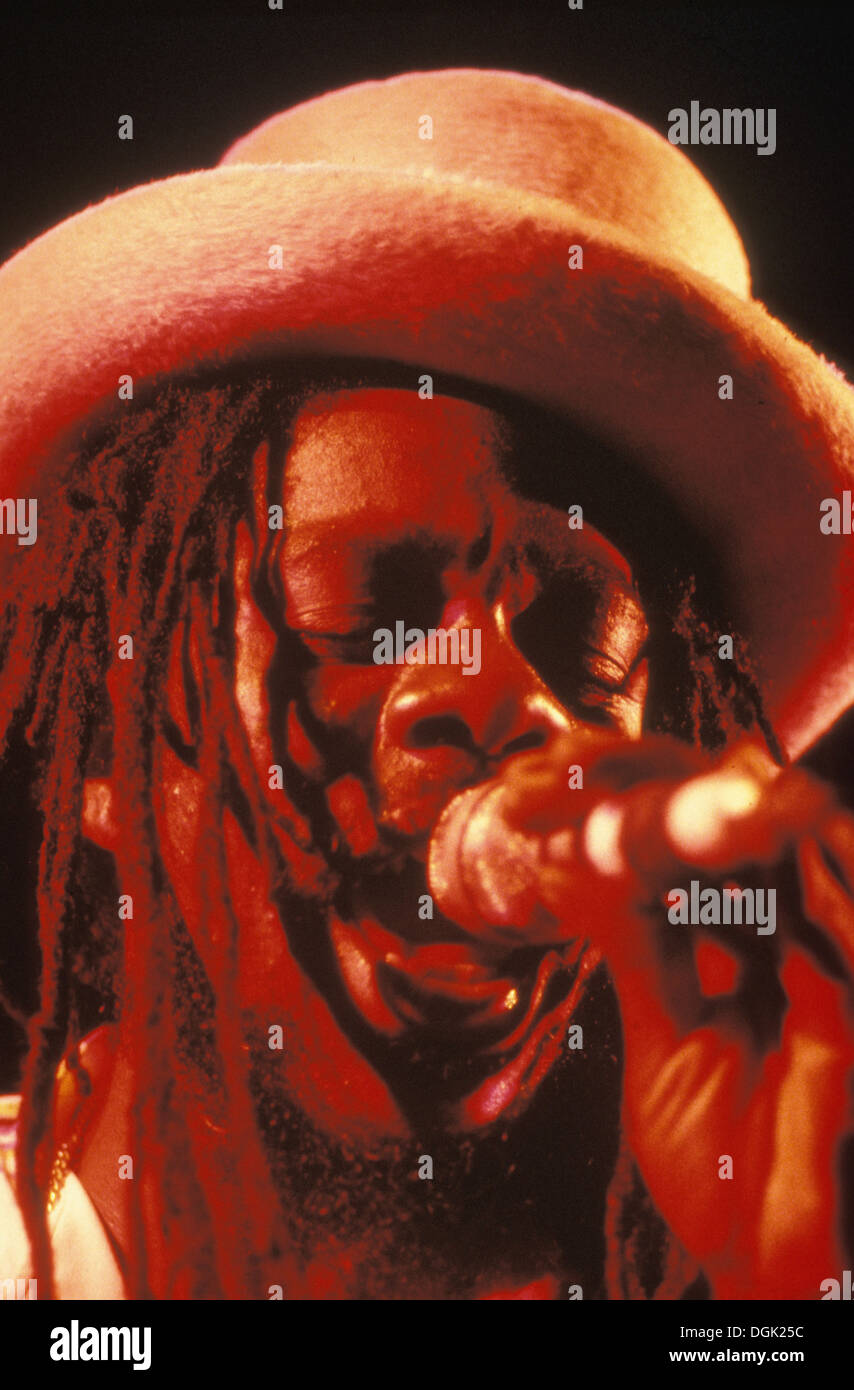 DENNIS BROWN (1957-1999) Jamaican reggae singer in July 1982. Gabor ...