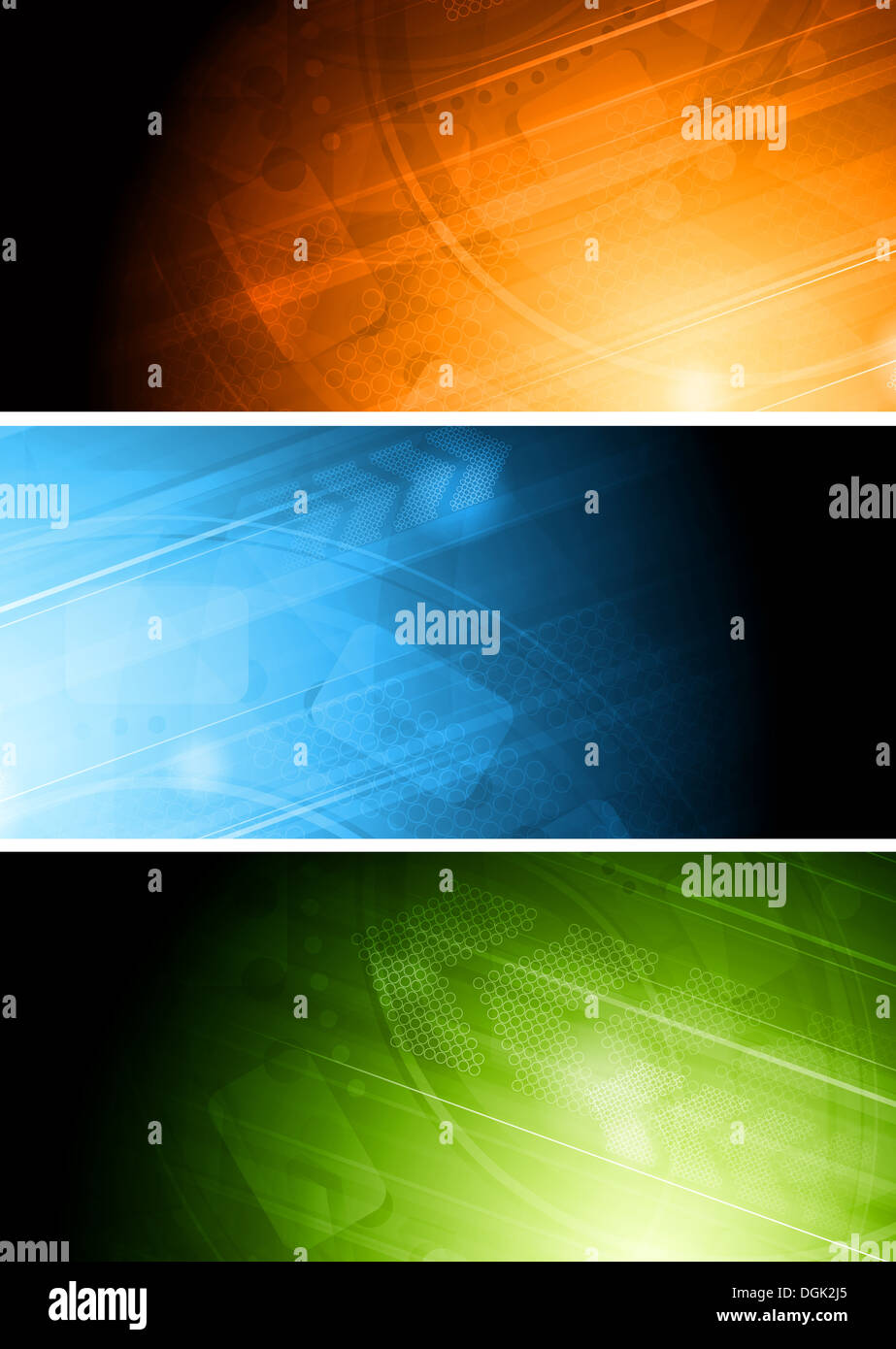 Set of colourful technical banners. Eps 10 Stock Photo - Alamy