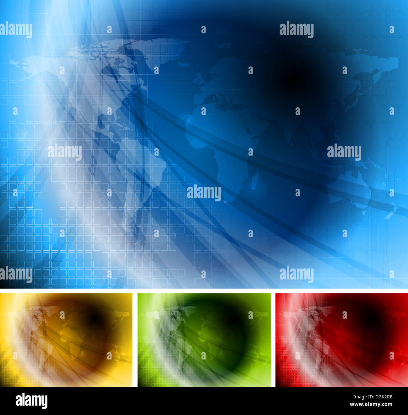 Technical vector design with world map. Four colors. Eps 10 Stock Photo ...