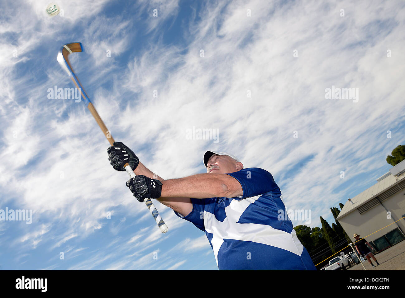 shinty player at dixon highland games california Stock Photo - Alamy
