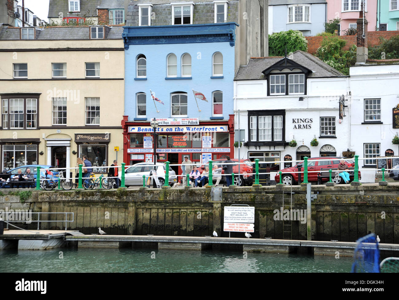 Famous fish and chip shop Bennett's on the Waterfront Weymouth Dorset ...