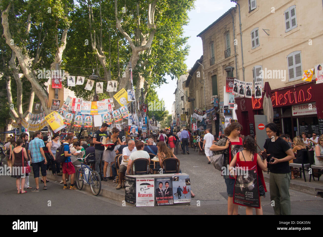 Avignon during July 13 Theatre festival, Provence, France Stock Photo ...