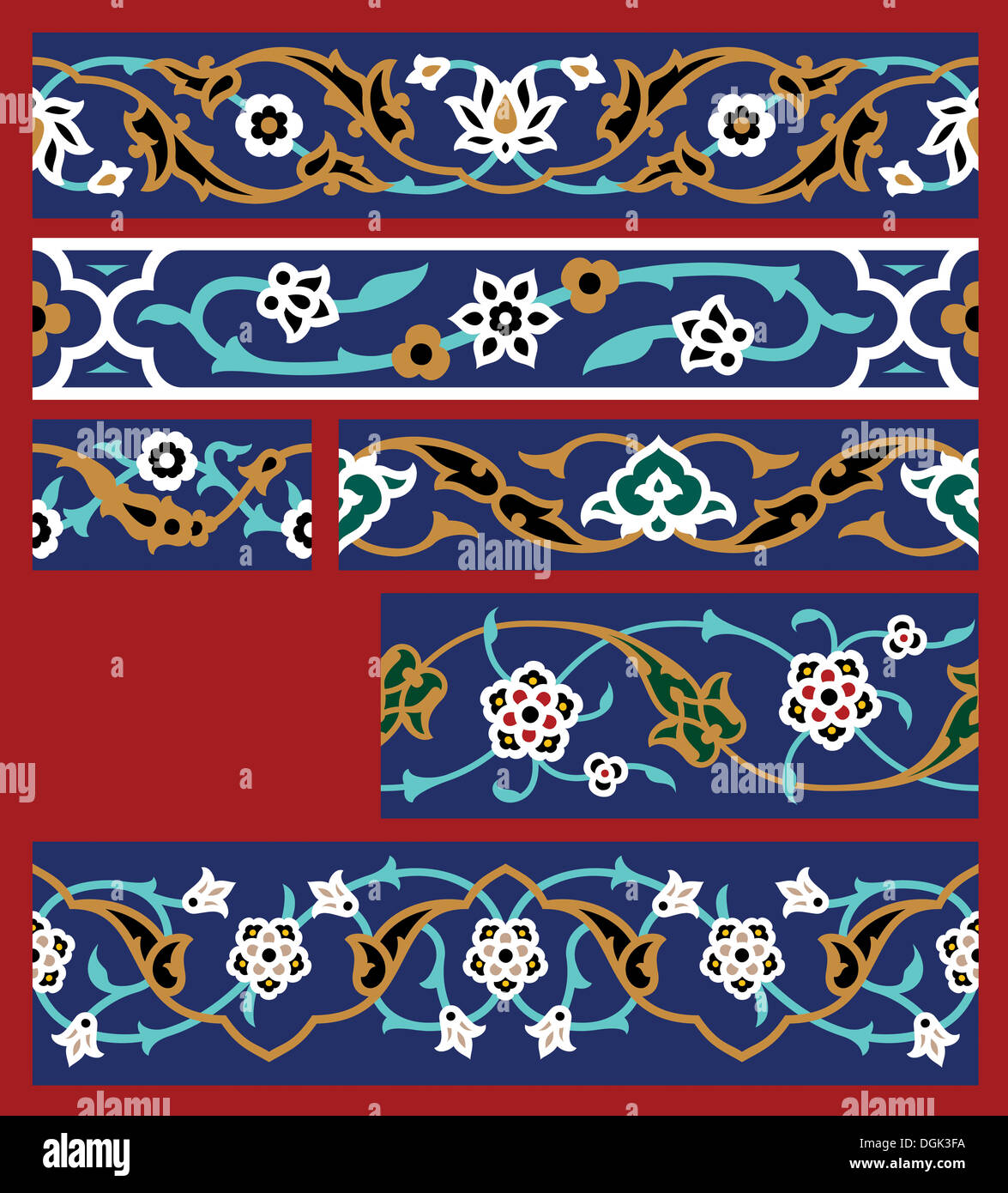 Set of Arabic Seamless Borders Stock Photo - Alamy