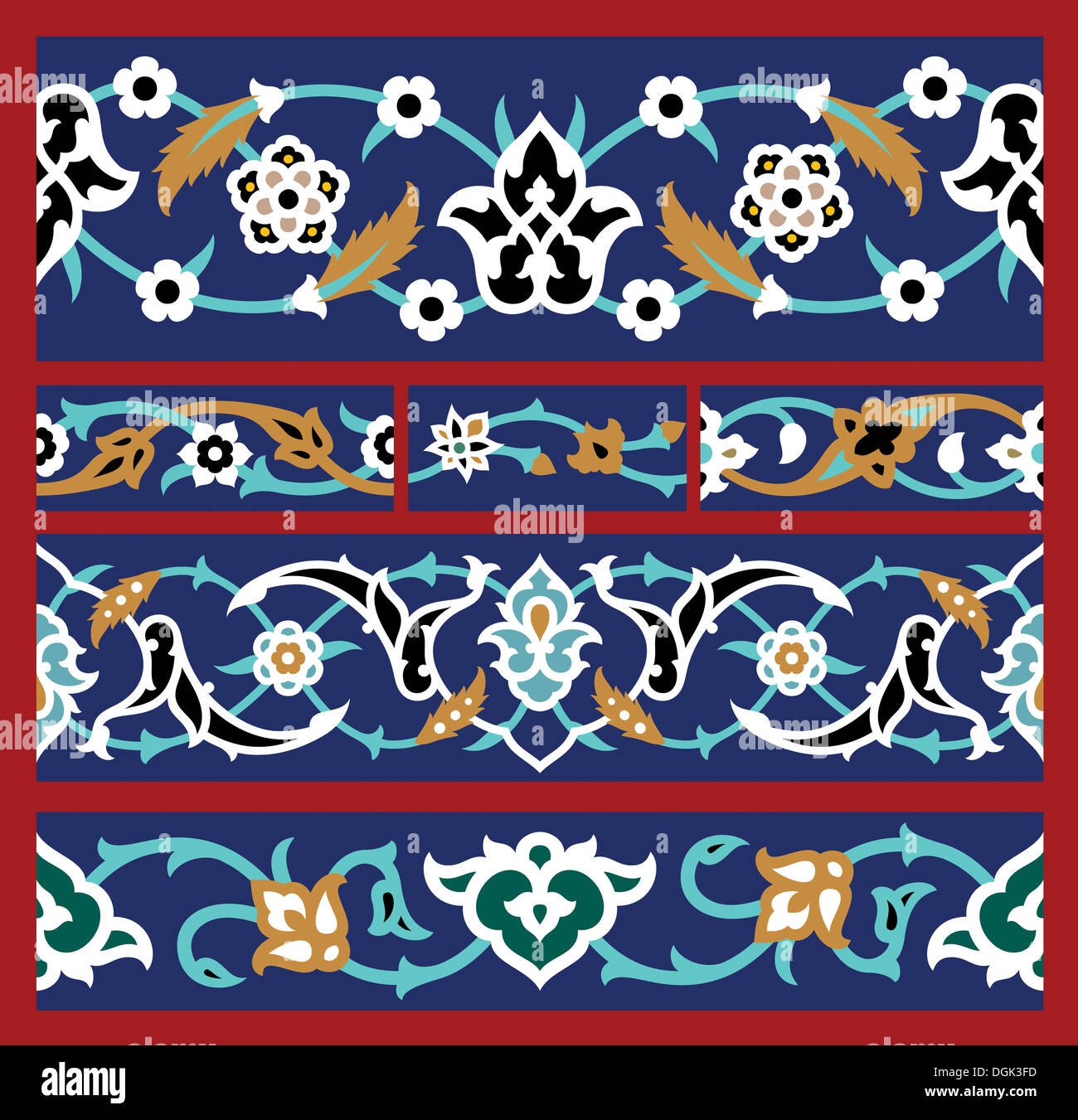 Set of Arabic Seamless Borders Stock Photo - Alamy