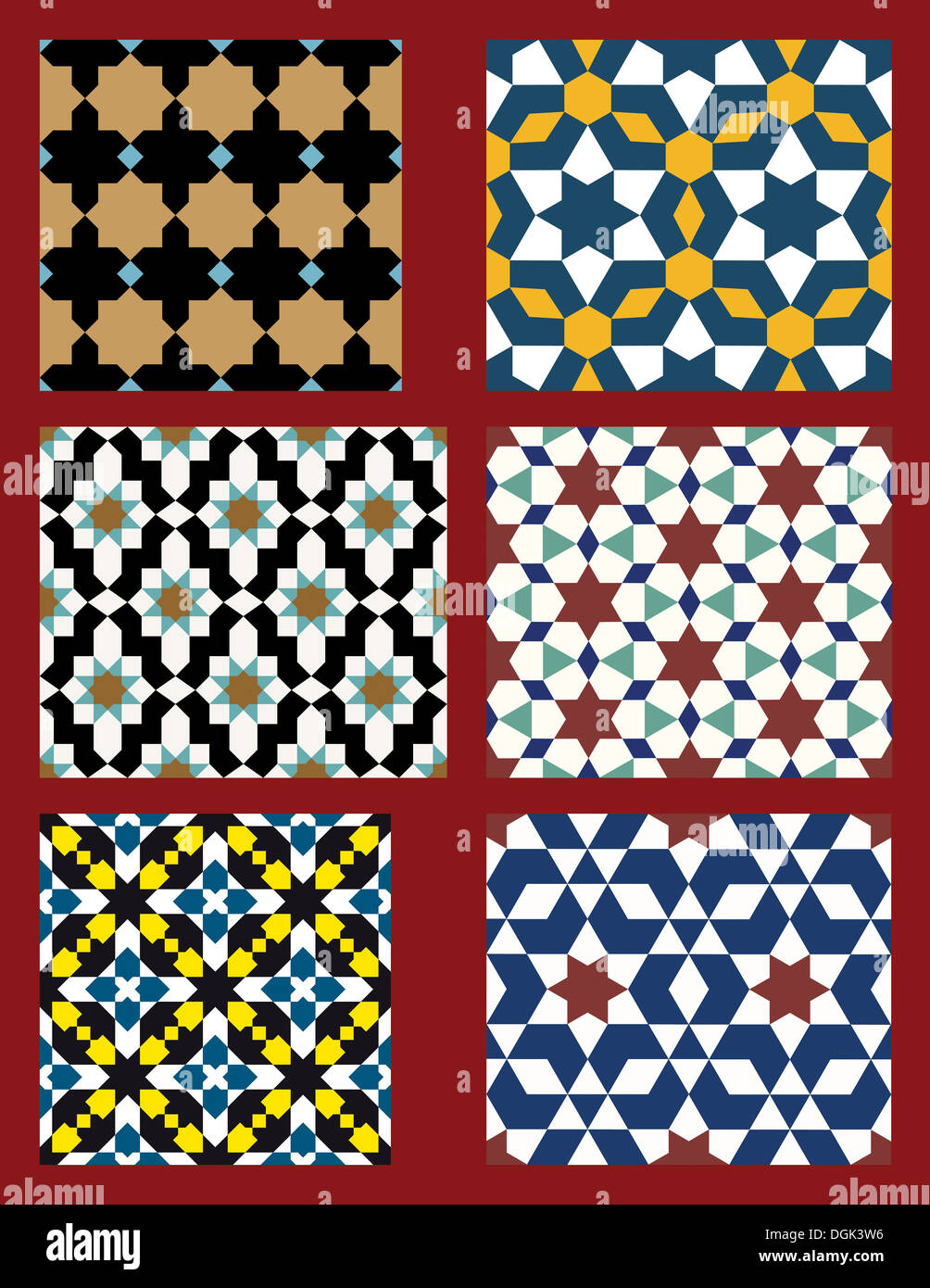Set Of Arabic Seamless Patterns Stock Photo - Alamy
