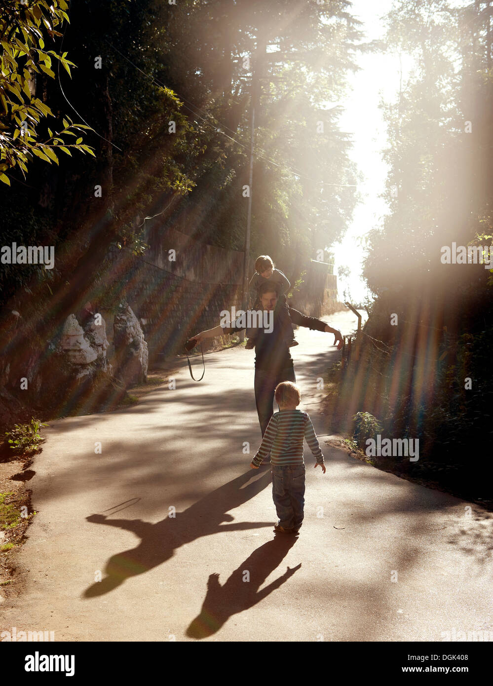 Father and sons in forest hi-res stock photography and images - Alamy