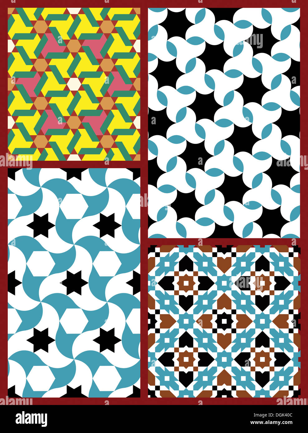 Set Of Arabic Seamless Patterns Stock Photo - Alamy