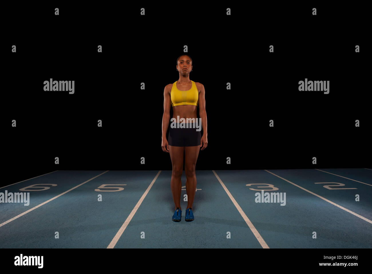 Female athlete running track hi-res stock photography and images - Alamy