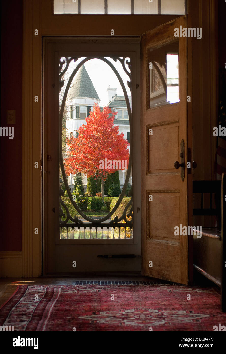 Opened front door of house Stock Photo - Alamy