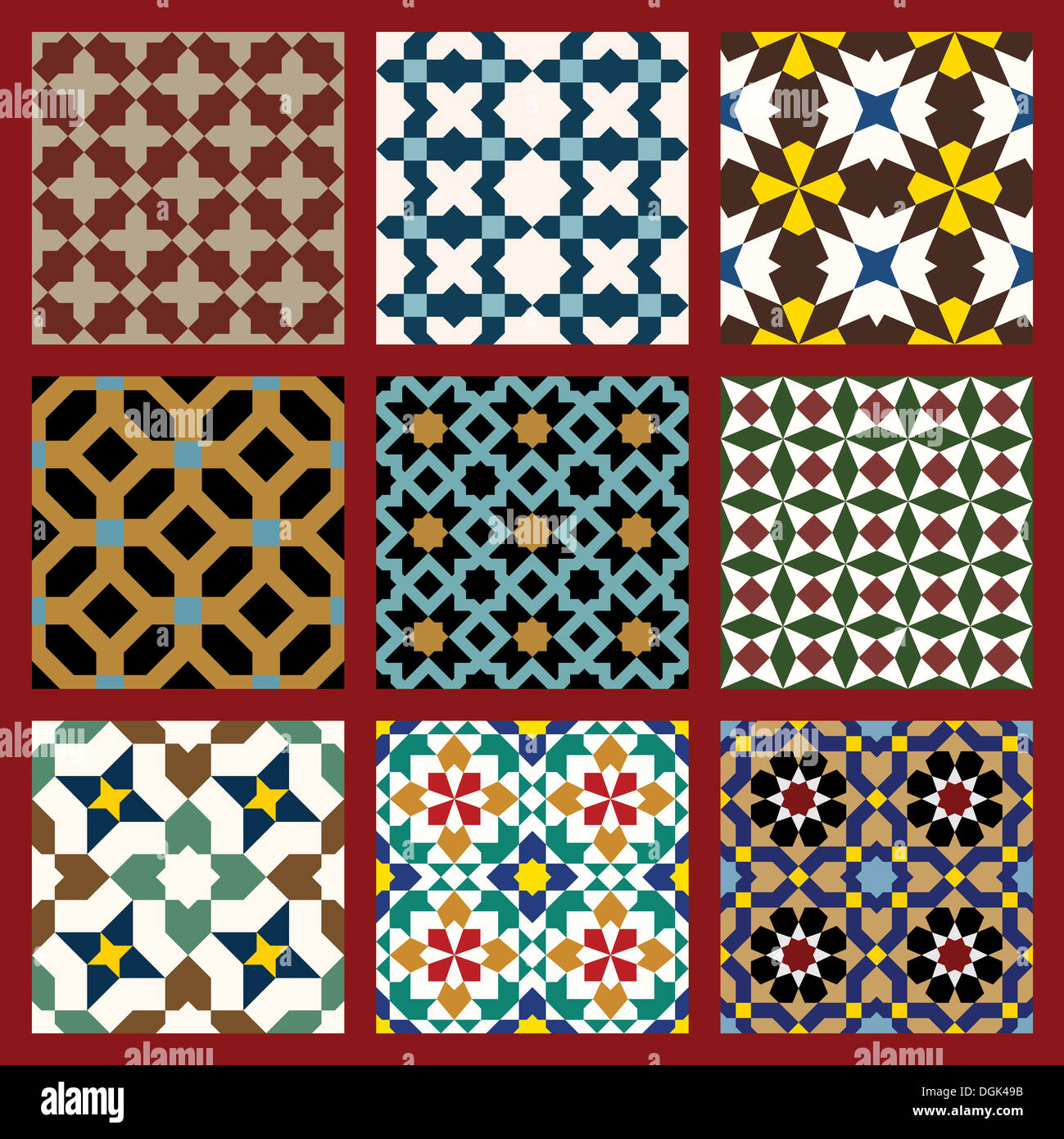 Set Of Arabic Seamless Patterns Stock Photo - Alamy