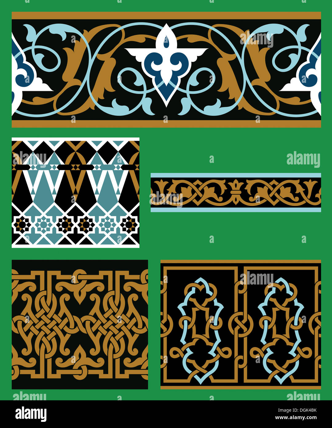 Set of Arabic Seamless Borders Stock Photo - Alamy