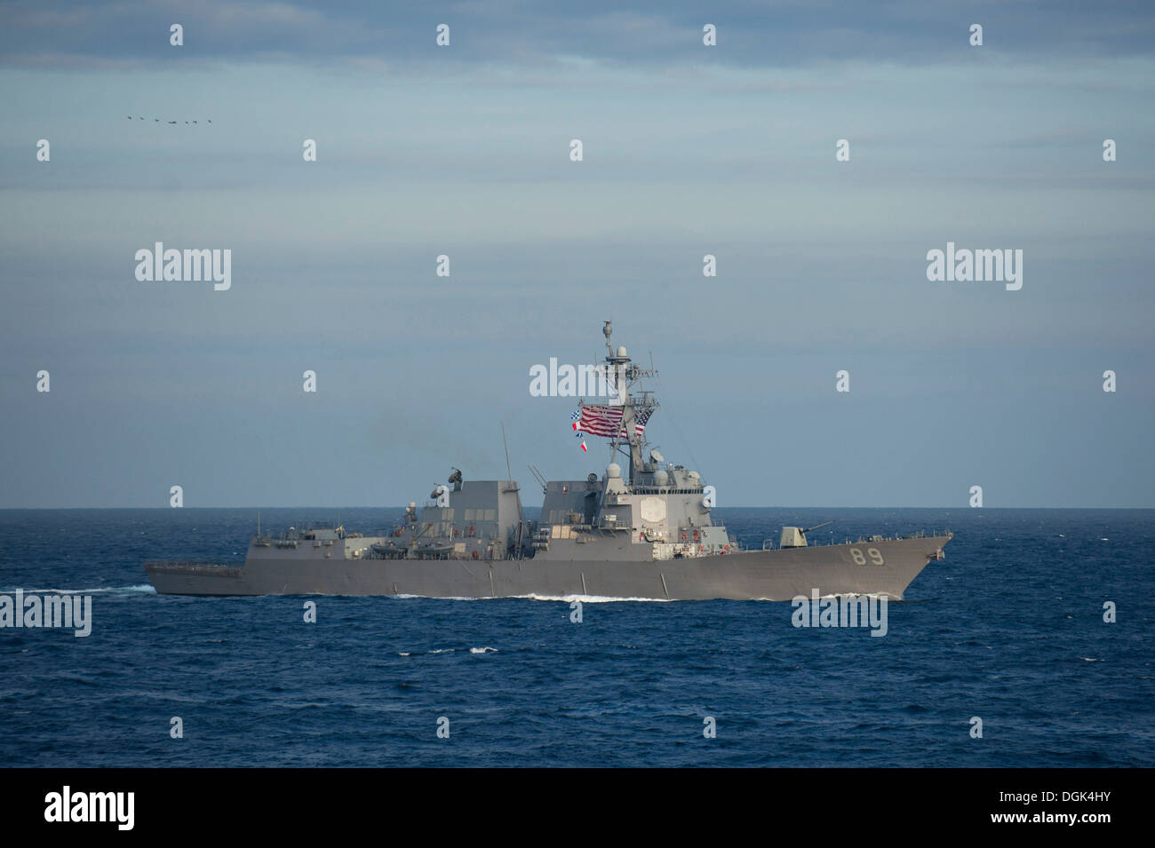 The Arleigh Burke-class guided-missile destroyer USS Mustin (DDG 89 ...