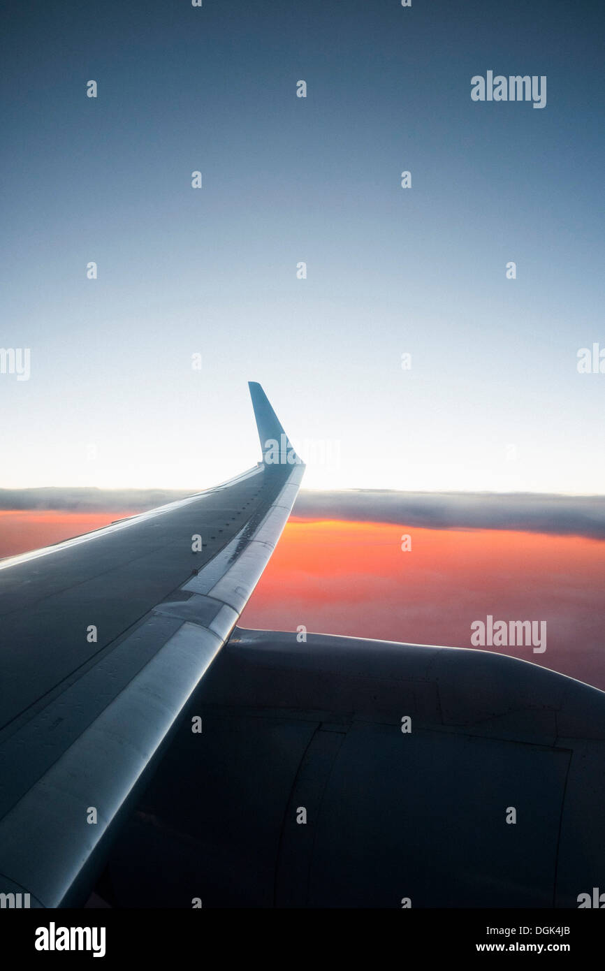 View of wing from plane window Stock Photo - Alamy