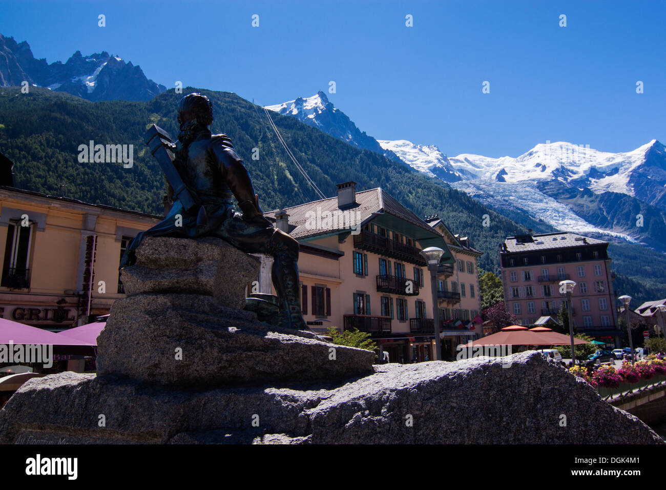 Mont Blanc view from Chamonix-France Stock Photo - Alamy