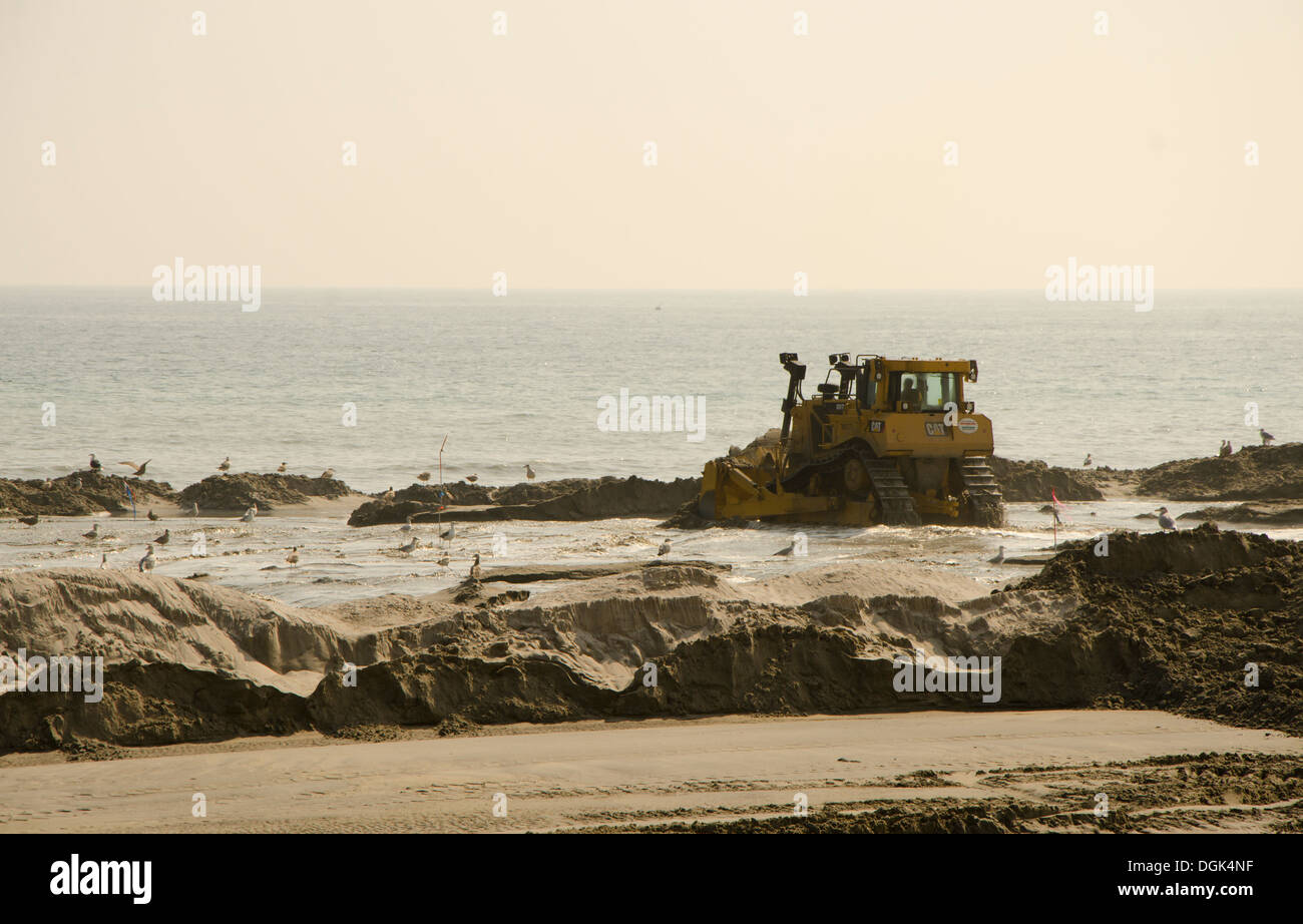 Beach crawler restoring next to Boardwalk at Atlantic CIty, New Jersey ...
