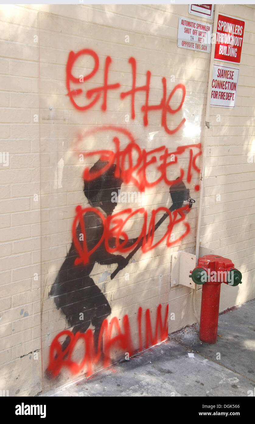 New York, New York, USA. 21st Oct, 2013. A defaced view of the of ...