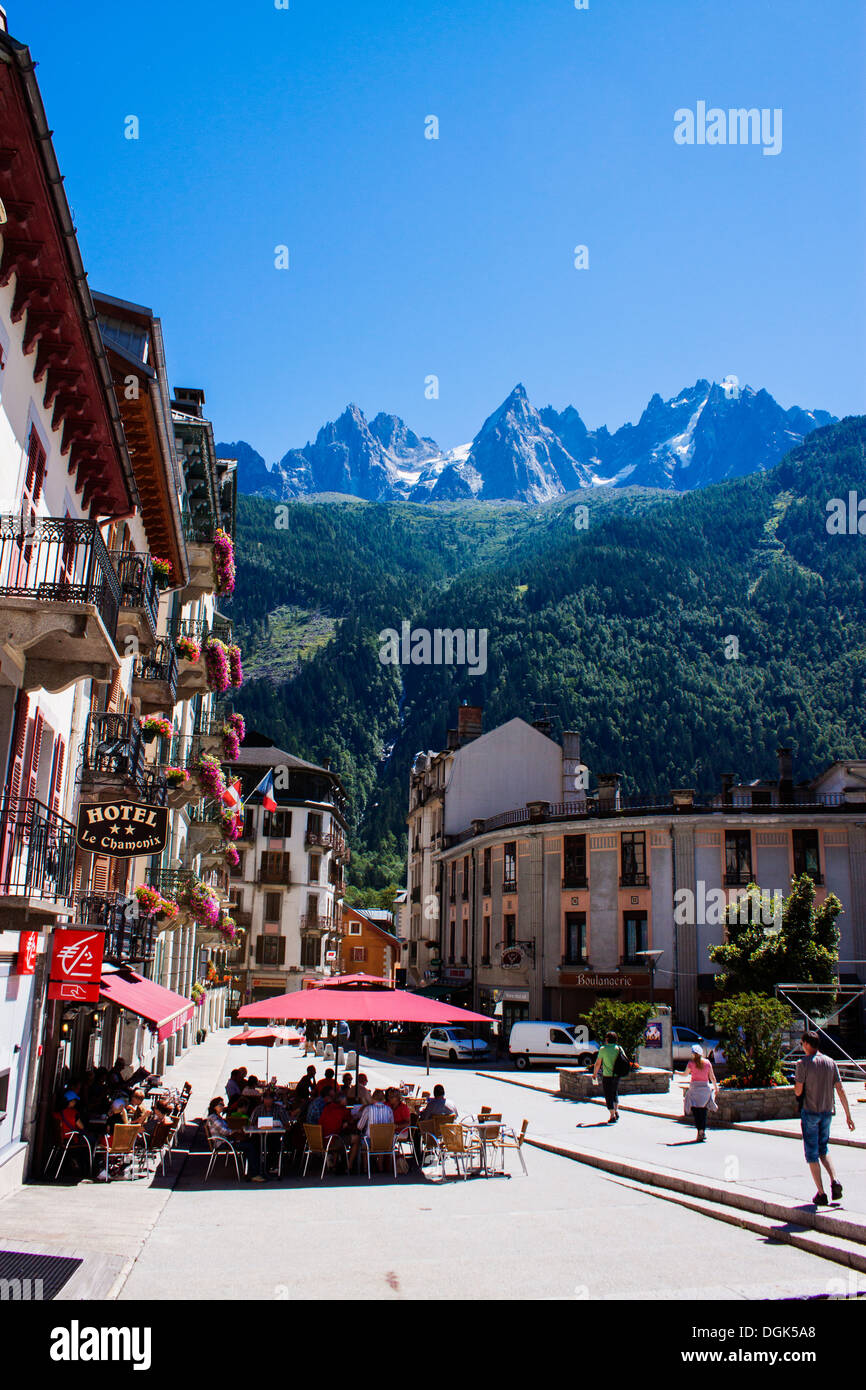 Mont Blanc view from Chamonix France Stock Photo - Alamy