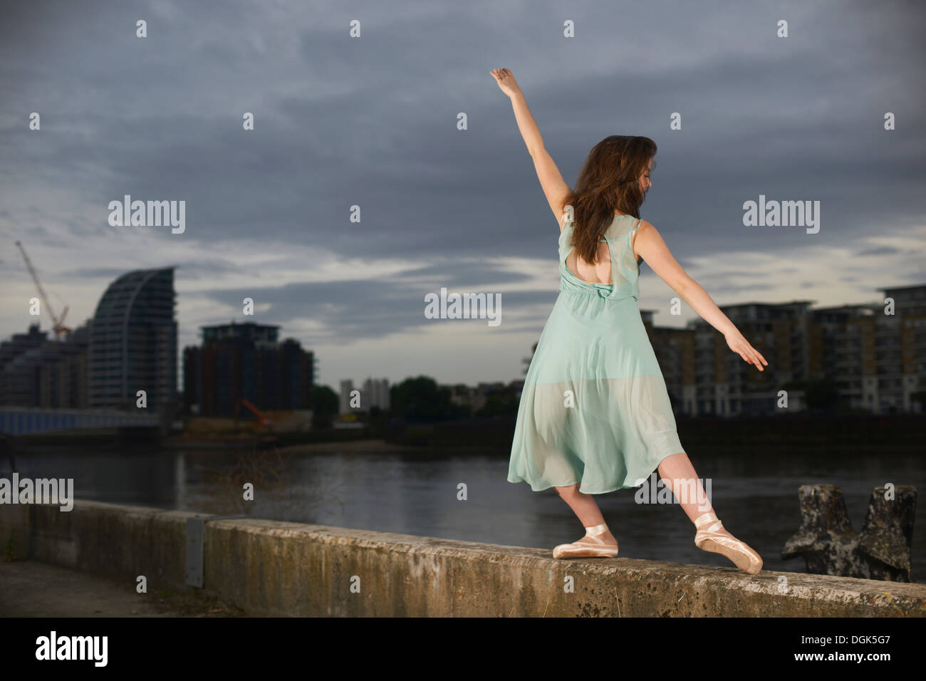 Ballet dancer on wall Stock Photo - Alamy