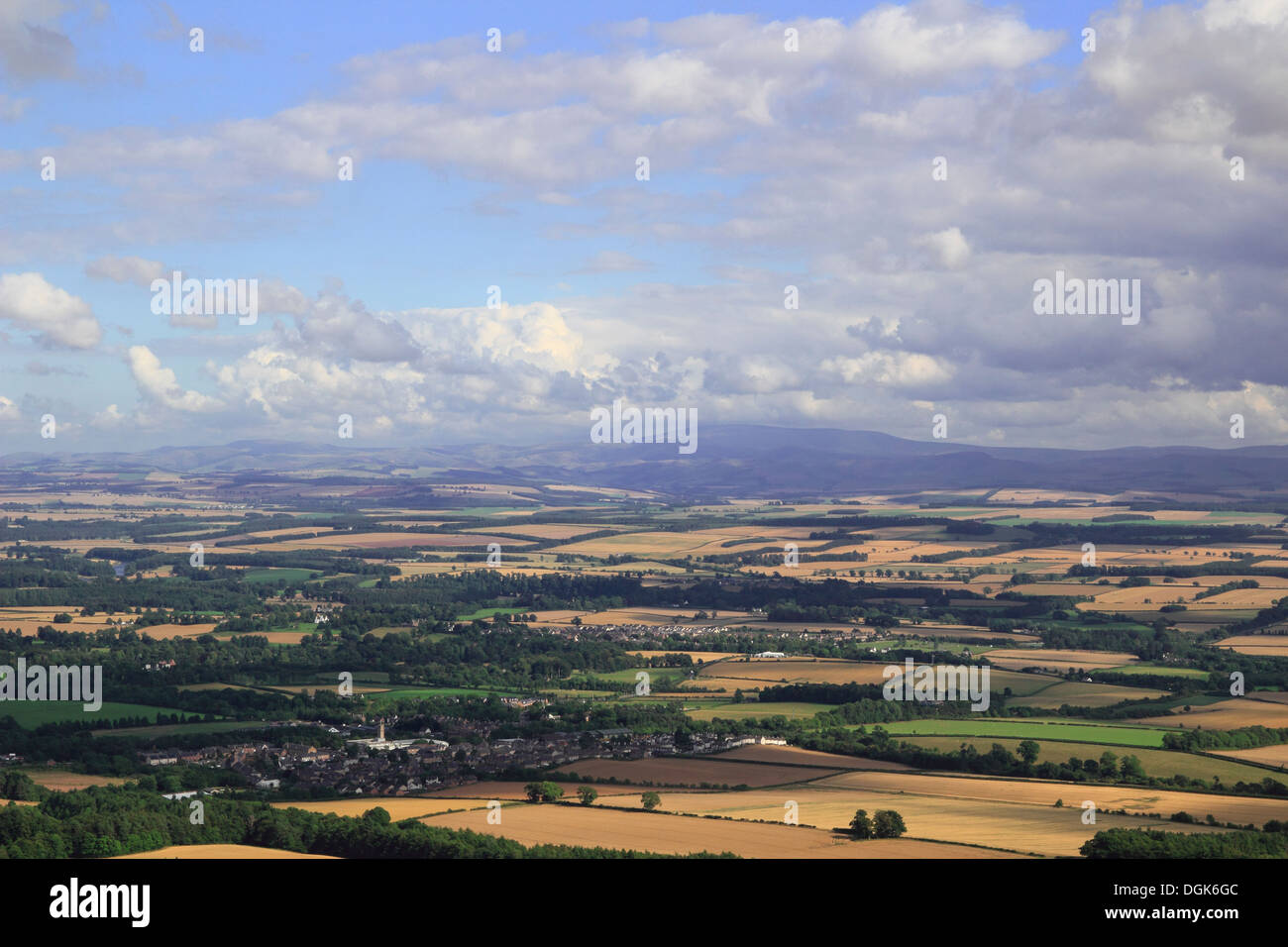 View of Tweeddale with the Cheviot Hills Beyond, Borders County ...