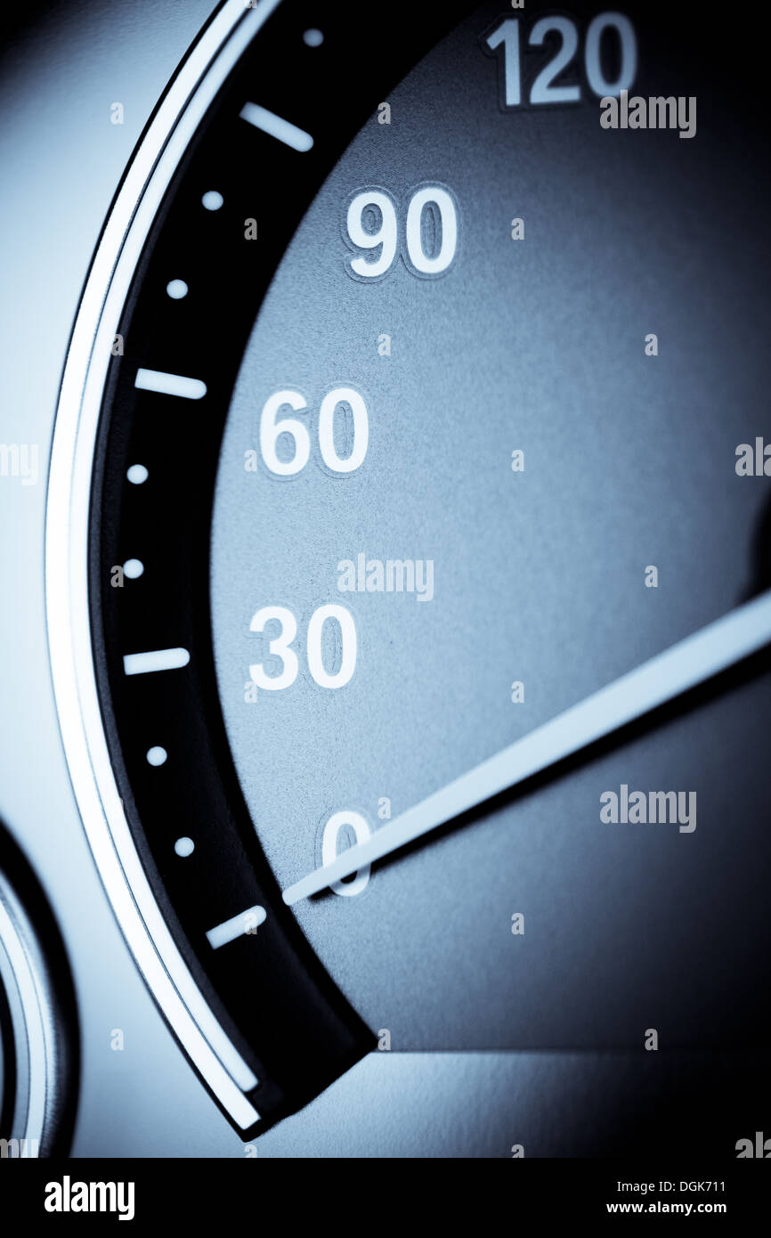 Close up shot of a speedometer in a car Stock Photo - Alamy