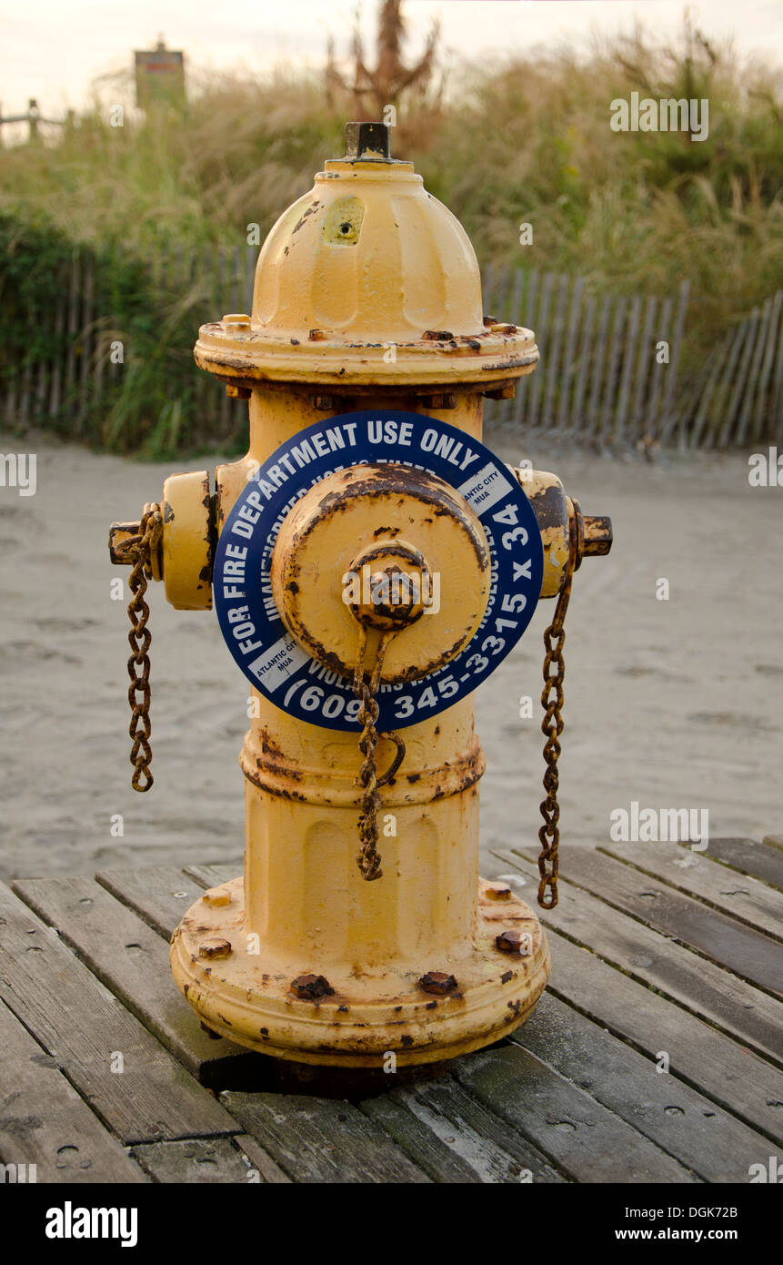 Yellow Fire Hydrant USA Stock Photo - Alamy