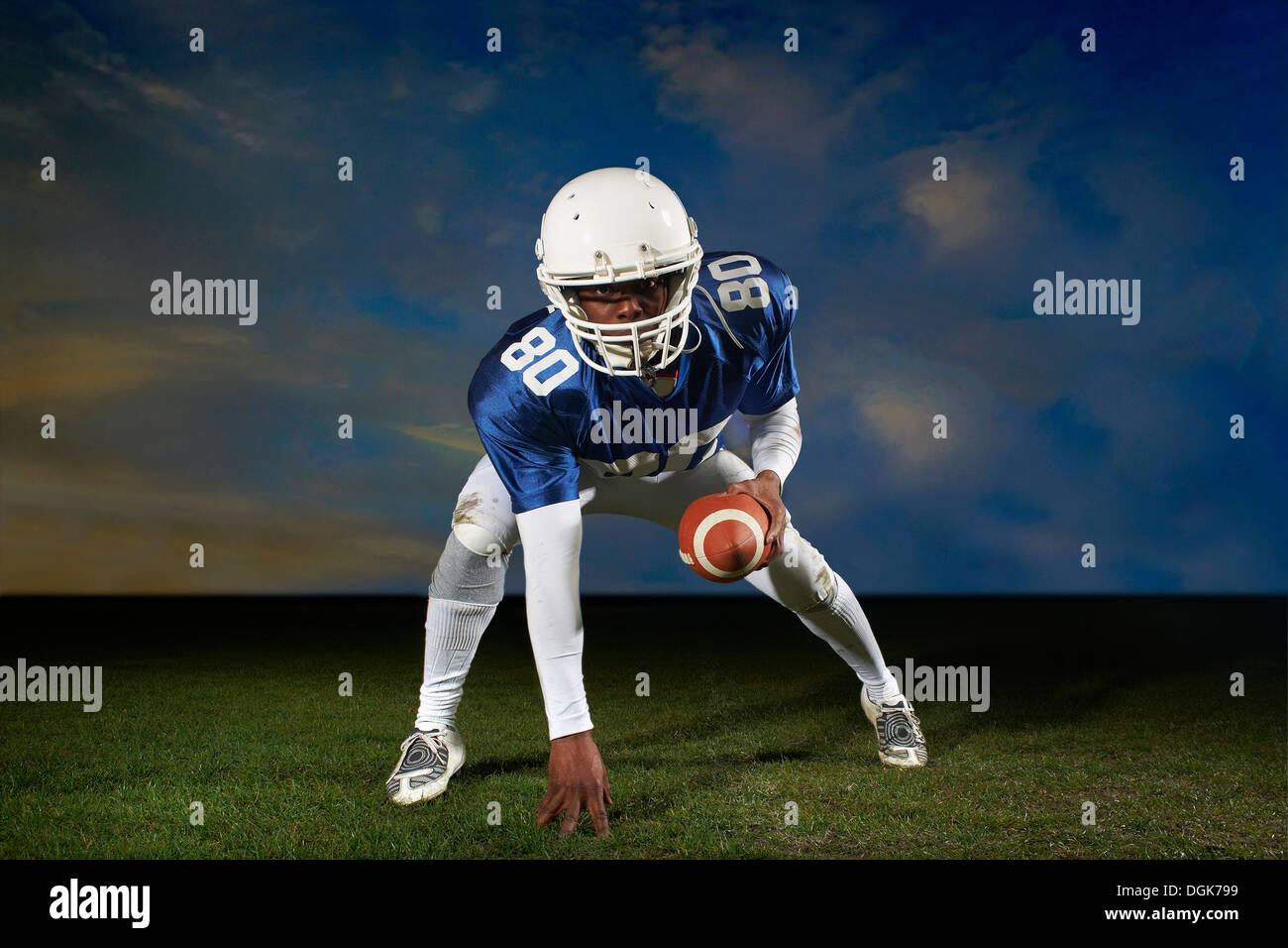 One White Full Front View Action Football High Resolution Stock ...