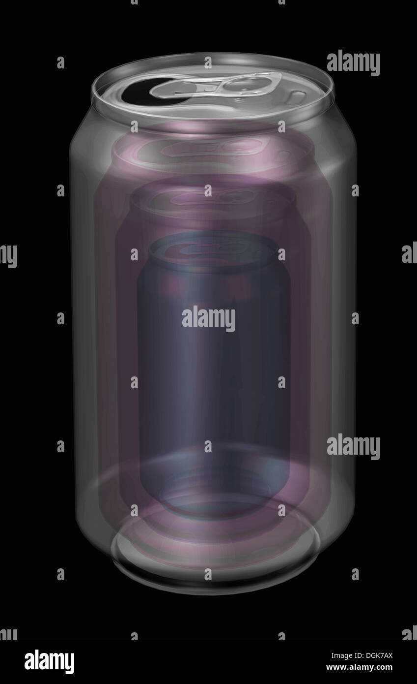 Series of aluminum soda cans nested together Stock Photo - Alamy