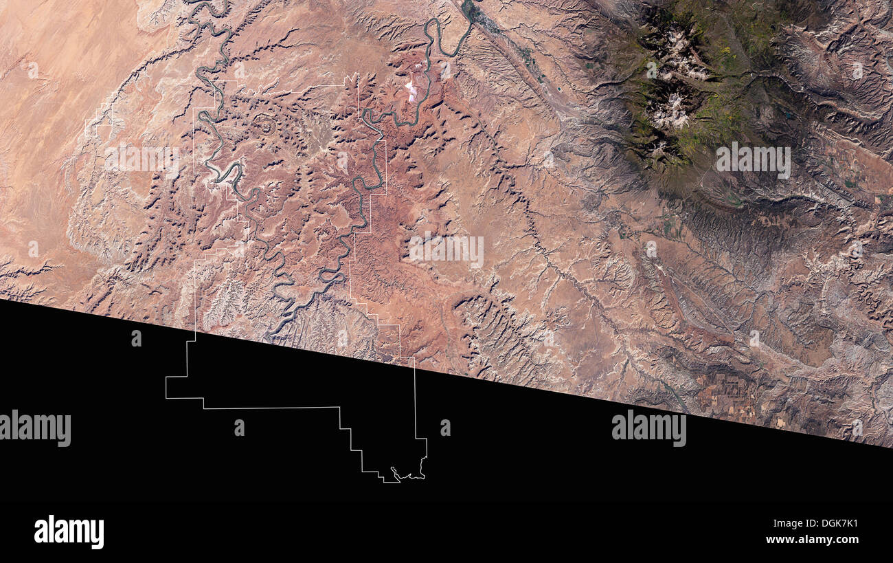 Satellite view of canyonlands national park hi-res stock photography ...