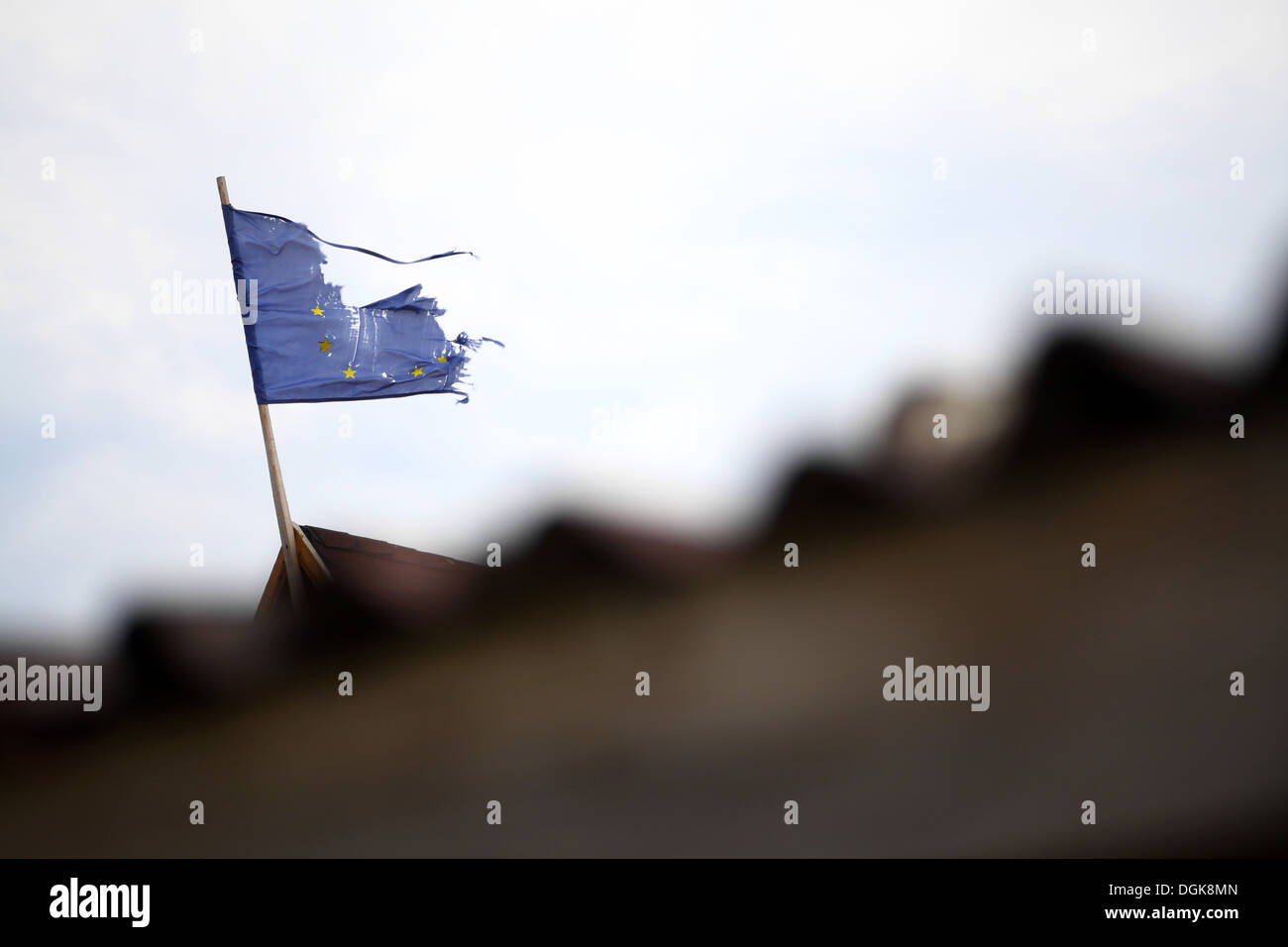 A broken flag of the European Union Stock Photo - Alamy