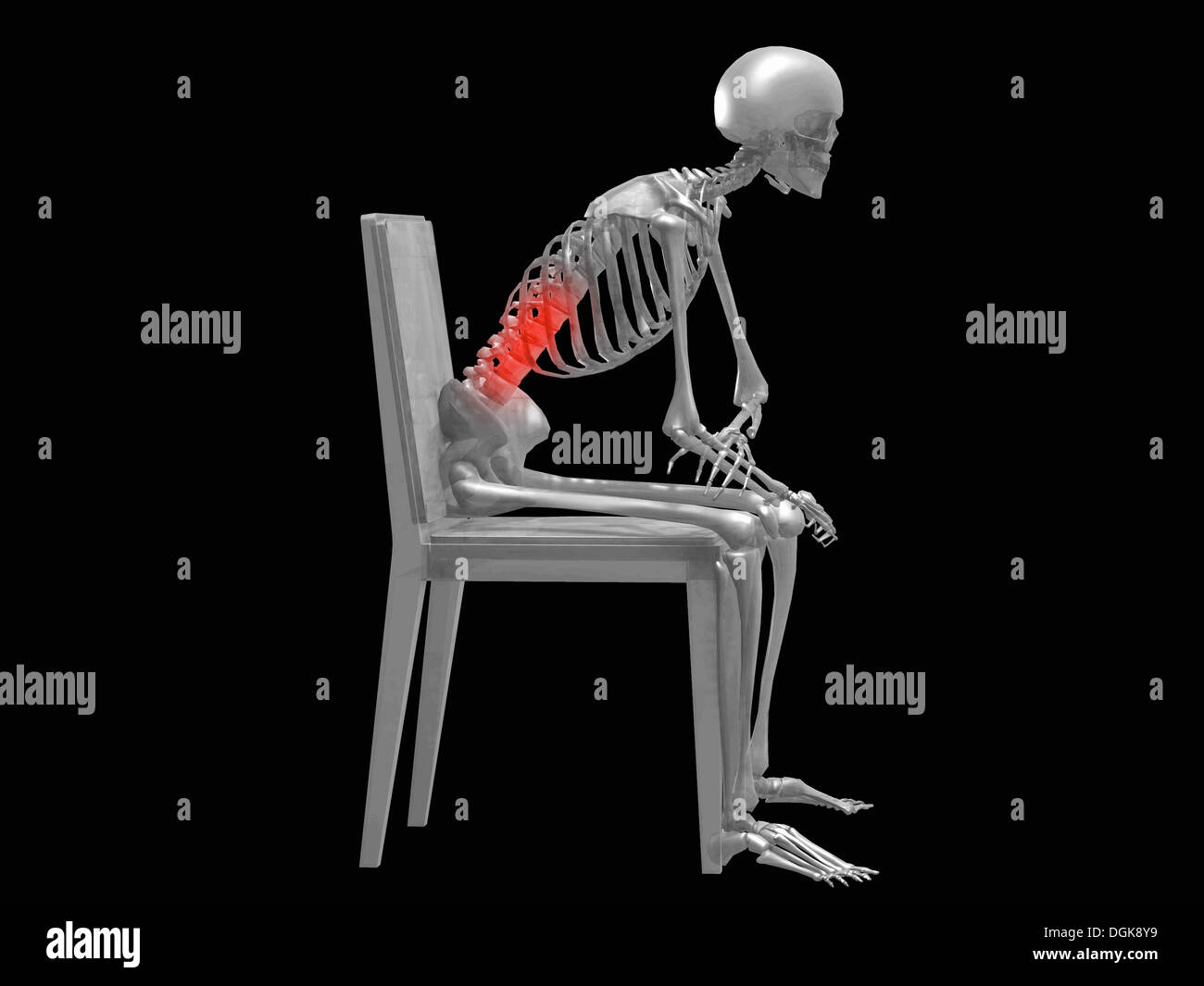 Skeleton Sitting Chair Stock Photos & Skeleton Sitting Chair Stock ...