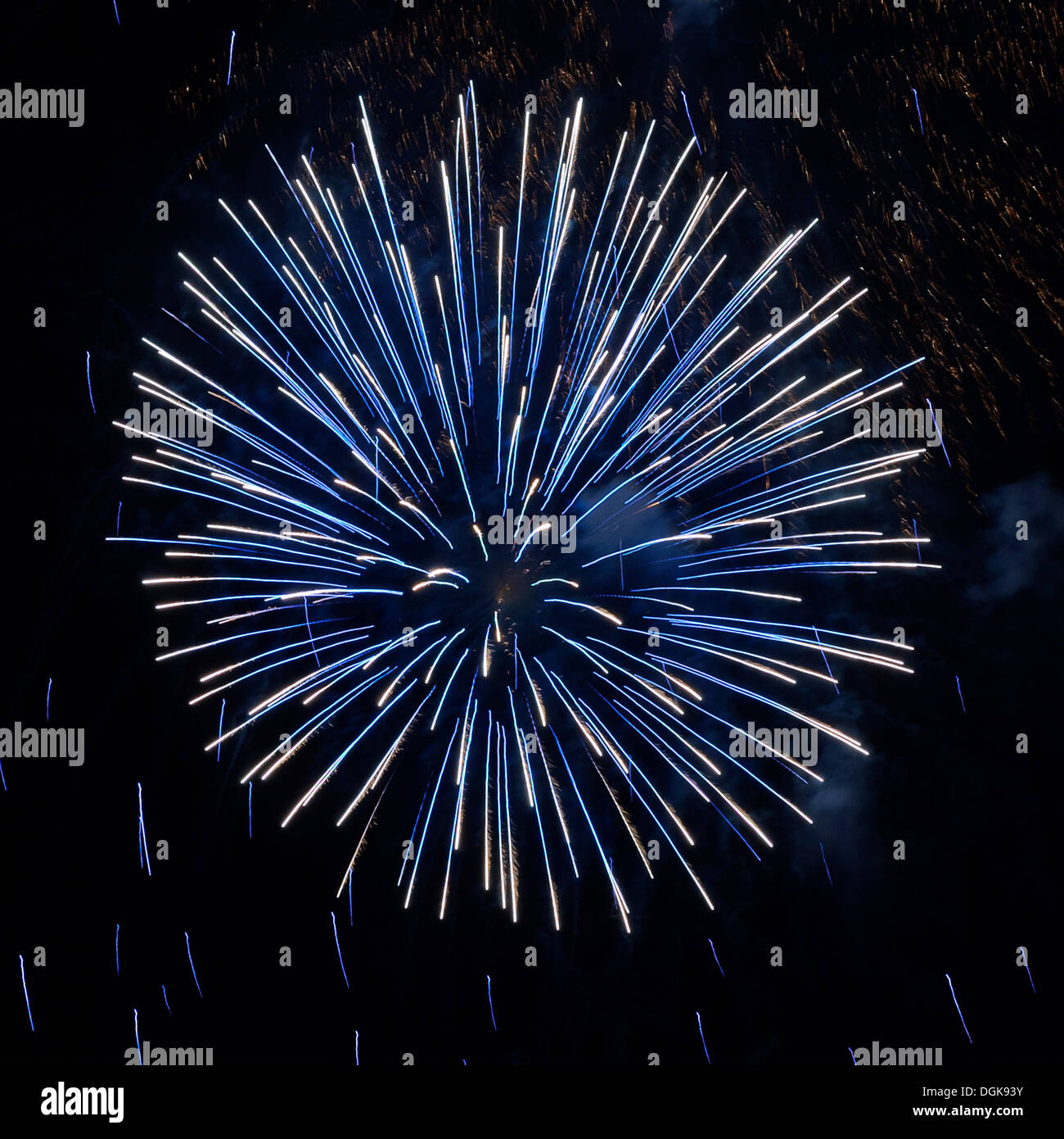 Fireworks exploding in night sky Stock Photo - Alamy