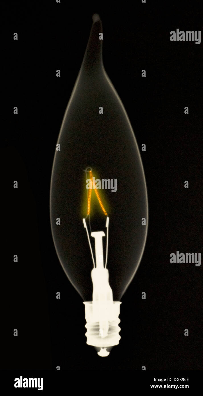Colorized x-ray of an incandescent light bulb Stock Photo - Alamy