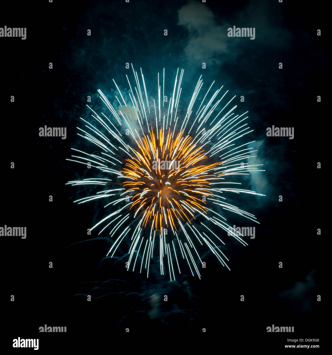 Fireworks exploding in night sky Stock Photo - Alamy
