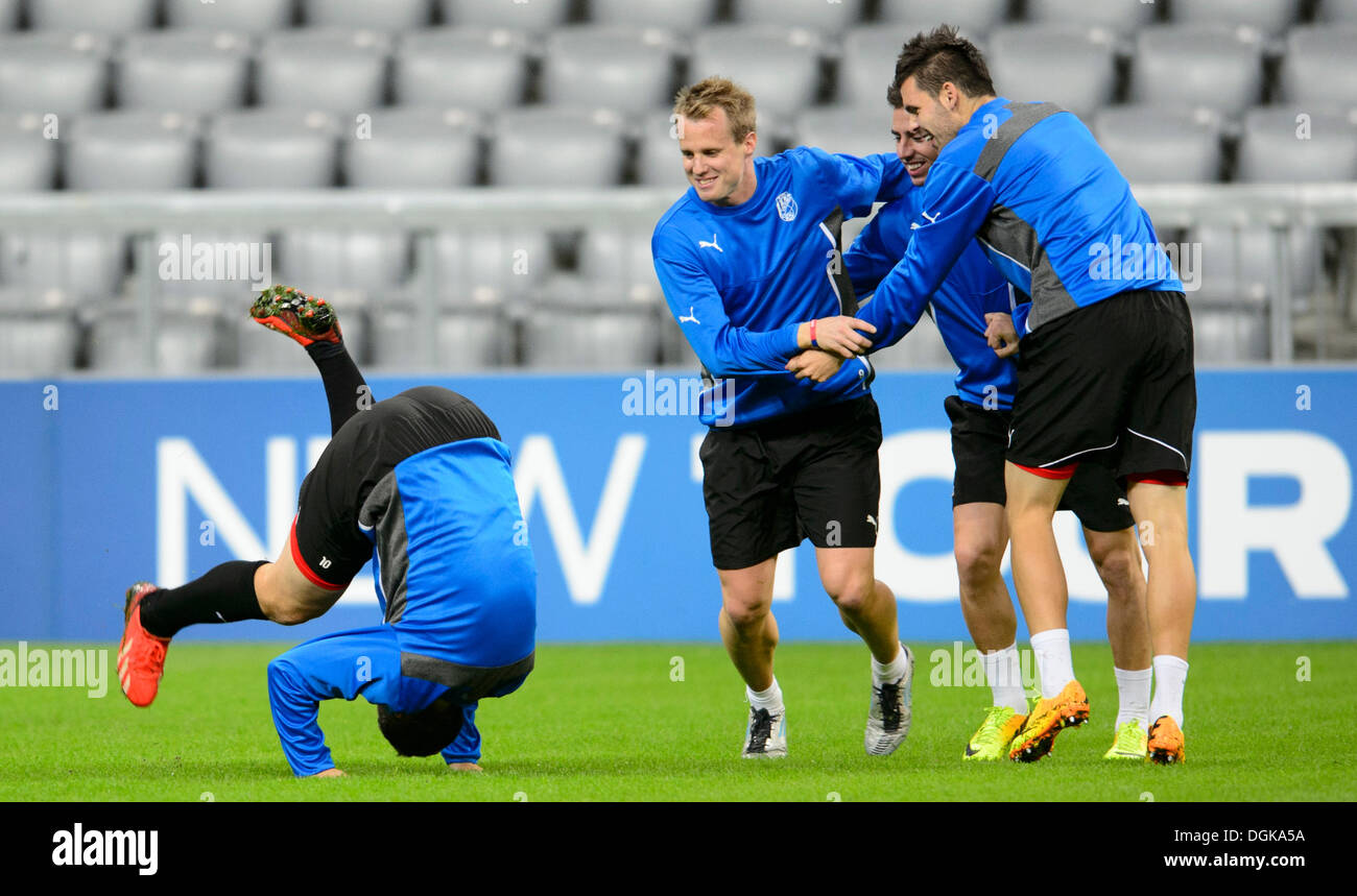 Muenchen, Germany. 22nd Oct, 2013. Viktoria Plzen players left to right ...