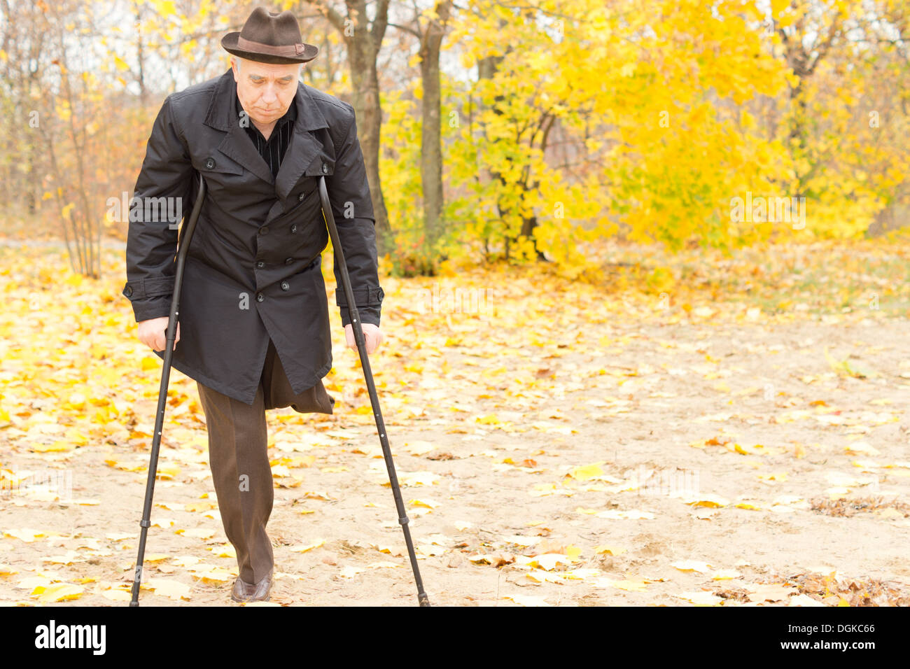 One Legged Amputee Old Man