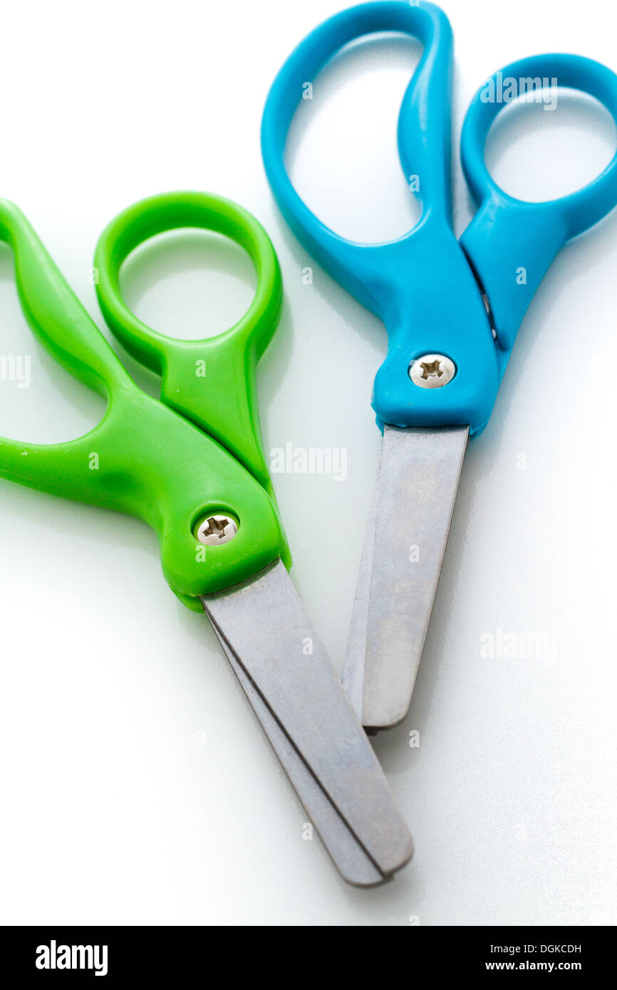 Color scissors for school supplies on a white background Stock Photo ...