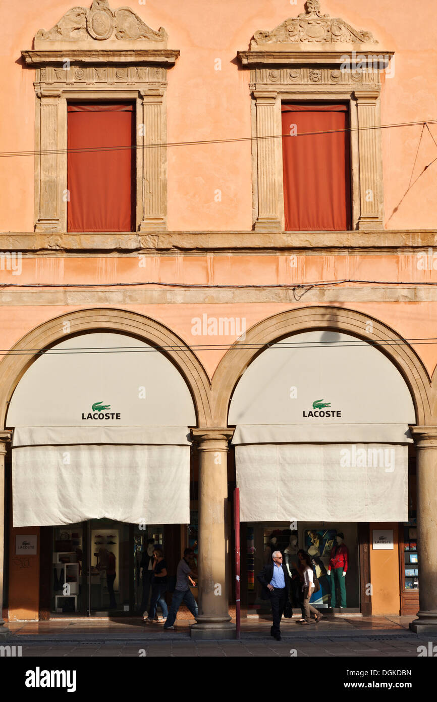 Facade of an ornate portico arcade in Bologna Stock Photo - Alamy