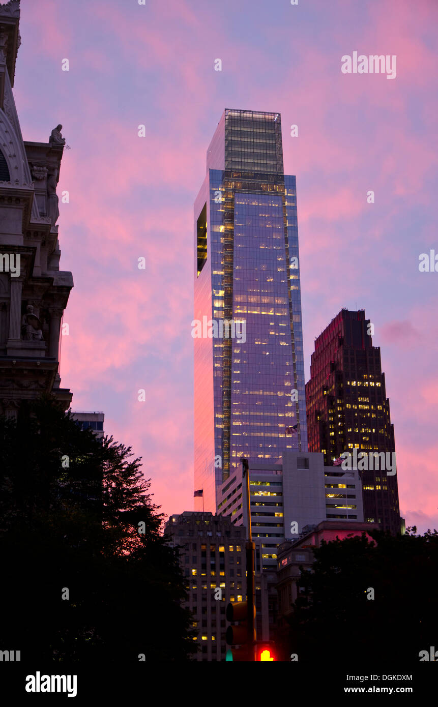Comcast Center Office Building in Philadelphia city center district ...