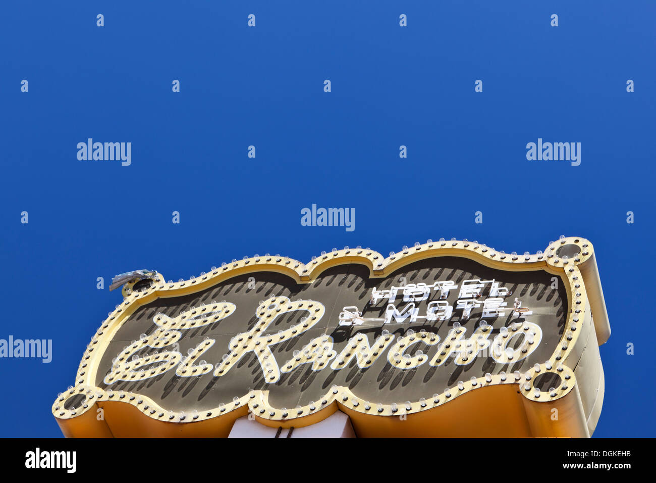 Neon sign advertising the famous El Rancho Hotel and Motel in Gallup in ...