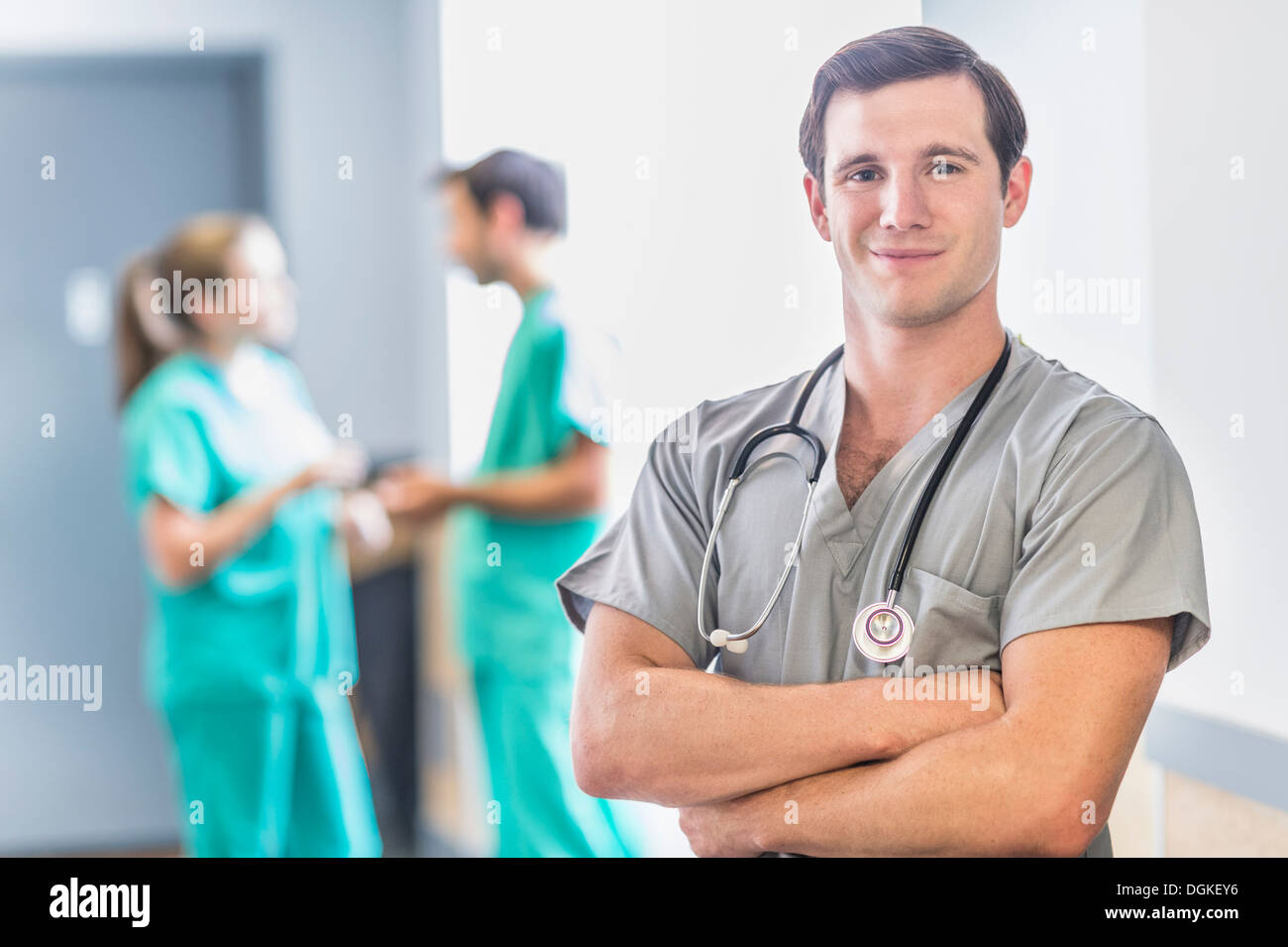Male nurse portrait in hospital hi-res stock photography and images - Alamy