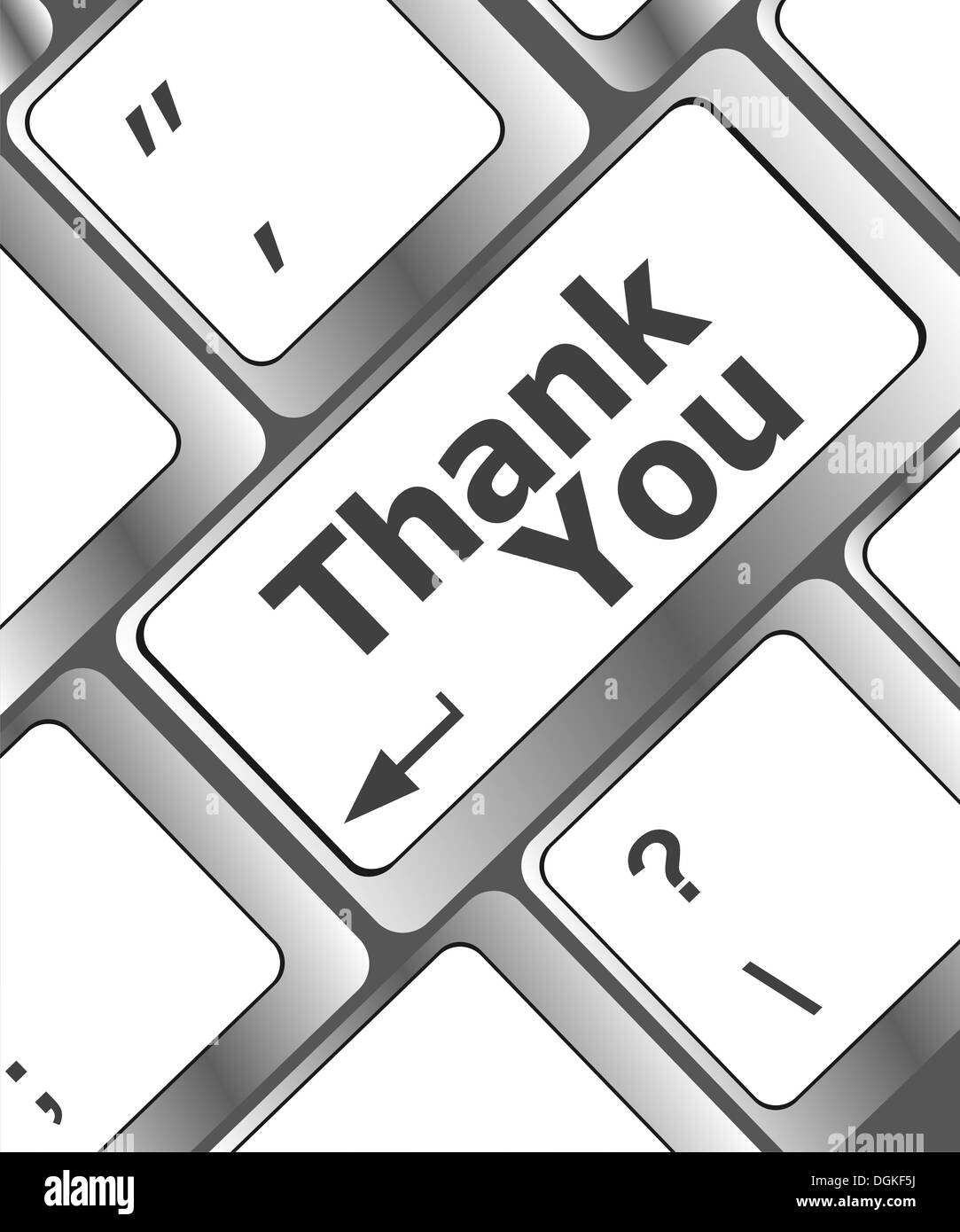 Computer keyboard with Thank You key, business concept Stock Photo - Alamy
