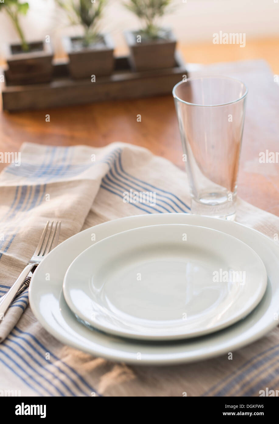 Close up of place setting Stock Photo - Alamy