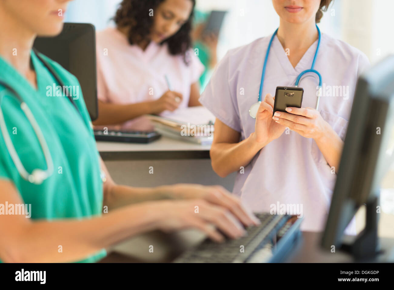 Doctors nurse working computer in hi-res stock photography and images ...
