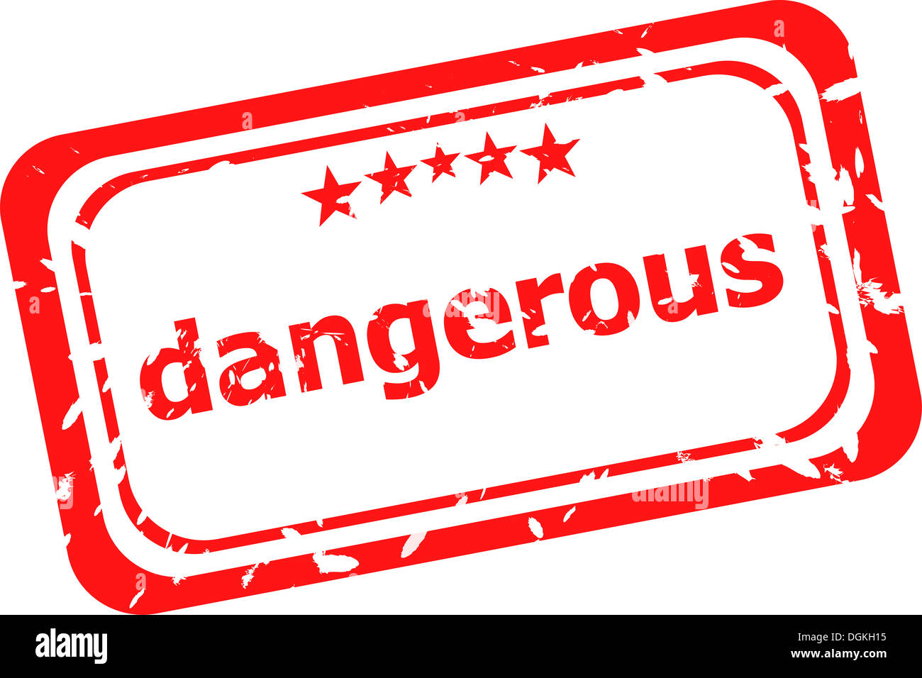 dangerous word on red rubber old business stamp Stock Photo - Alamy