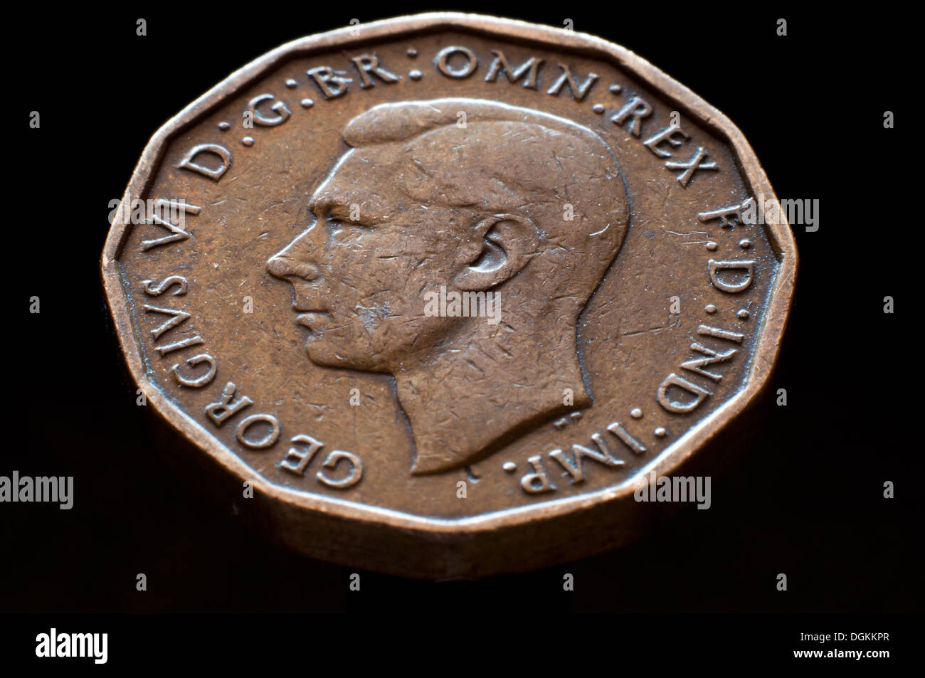 1943 George V1 British threepence coin Stock Photo - Alamy